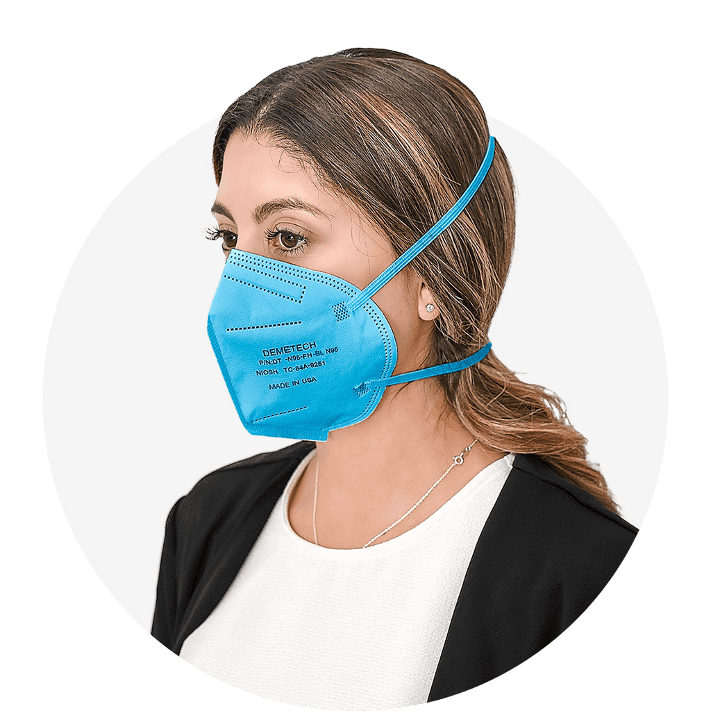 Blue, N95 Respirator Mask, Fold Style, NIOSH APPROVED, Size: Regular ...